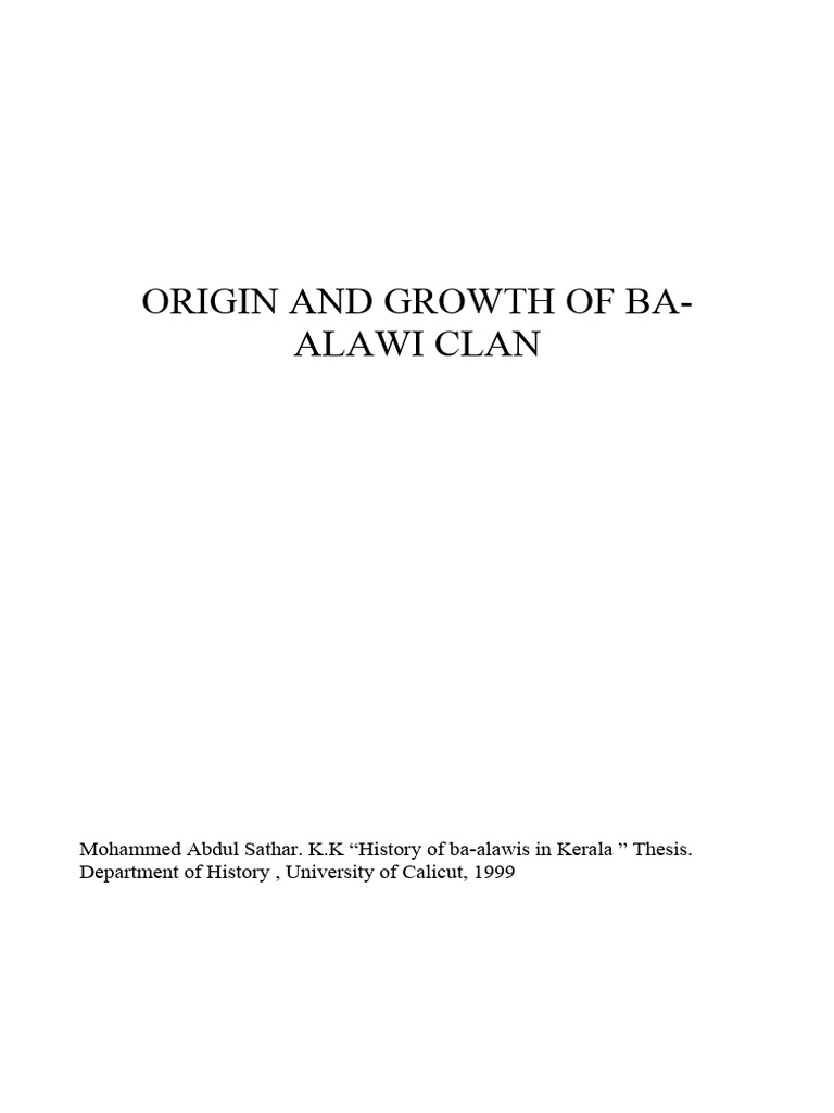 Dokumen - Tips - Origin and Growth of Ba Alawi Clan | PDF | Sufism ...