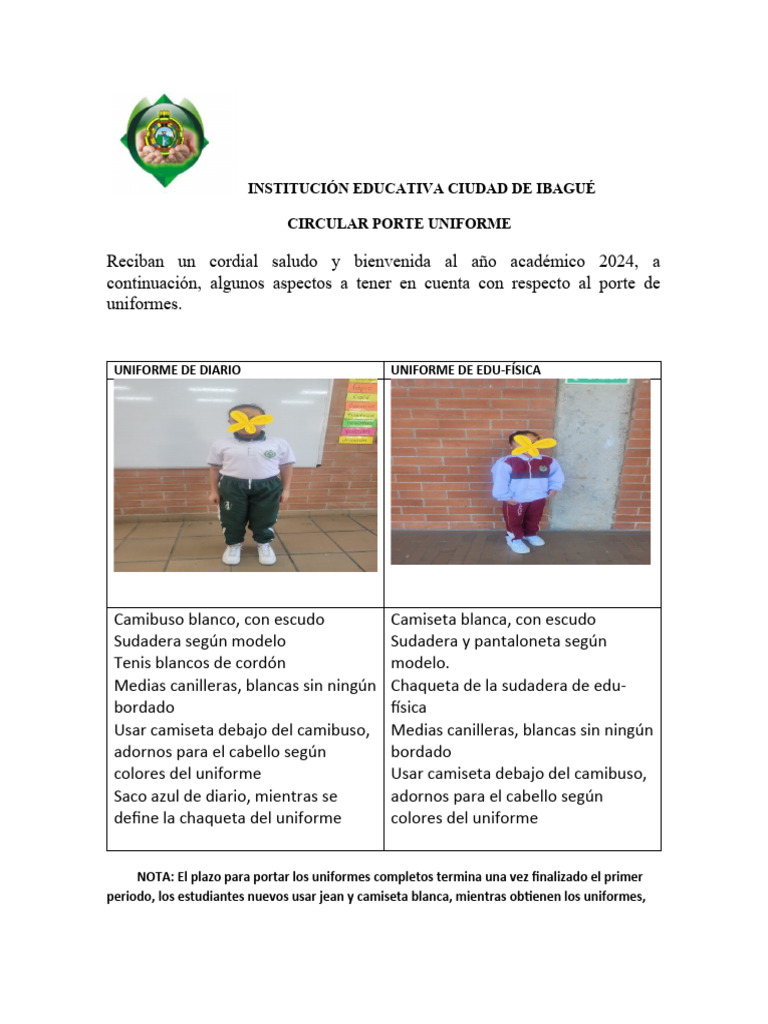Circular Uniformes 2024 Pdf