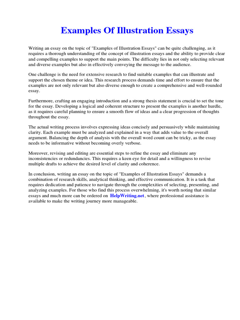 Examples of Illustration Essays | Download Free PDF | Essays | Attention