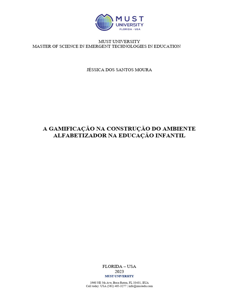 Template TCF F3 - Jéssica Dos Santos Moura | PDF | Aprendizado | Pedagogia