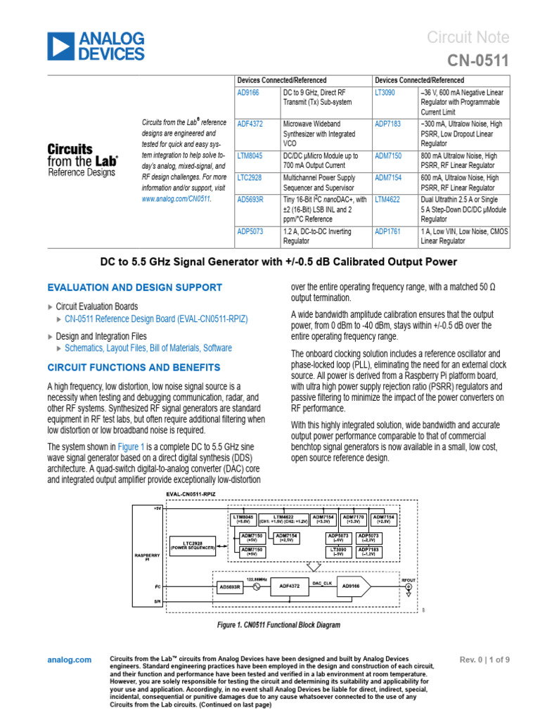 Analog Devices Datasheet CN0511 | PDF | Digital To Analog Converter ... Analog Devices Datasheet CN0511 | PDF | Digital To Analog Converter ...