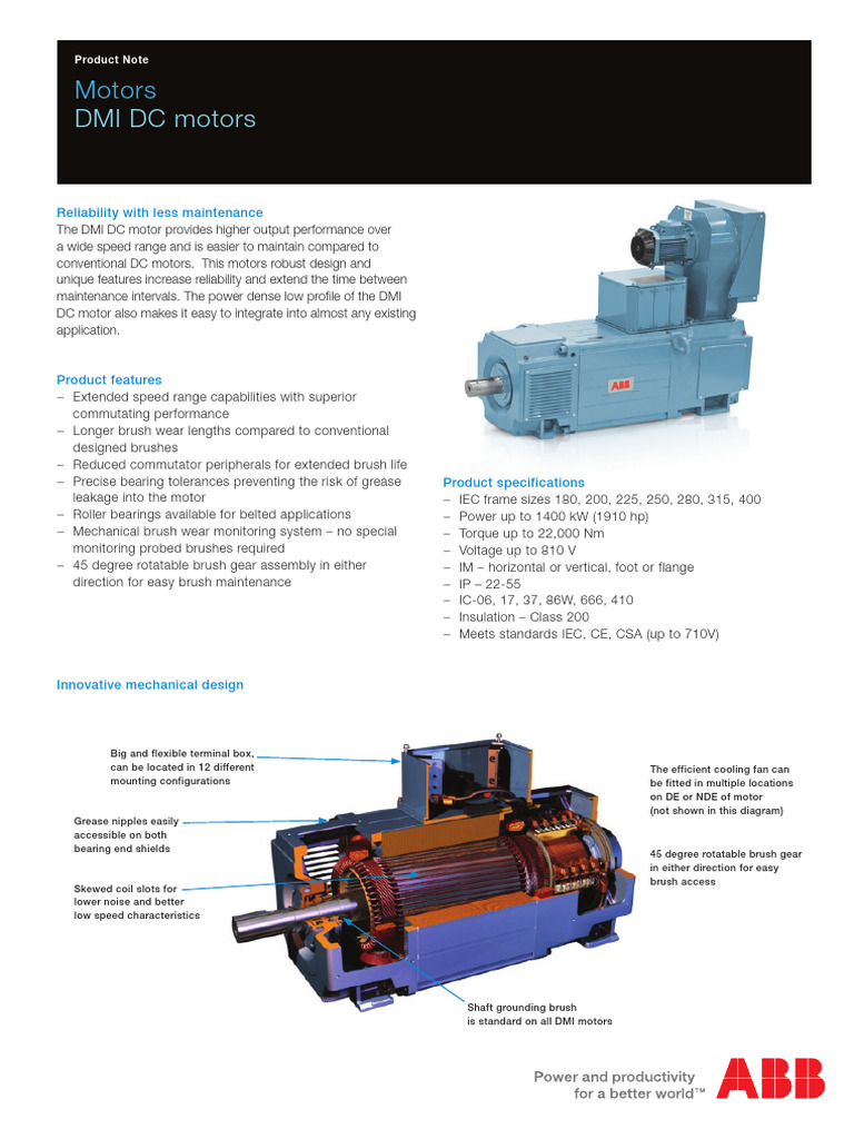 DMI DC Motor Performance Overview | PDF | Electric Motor | Machines