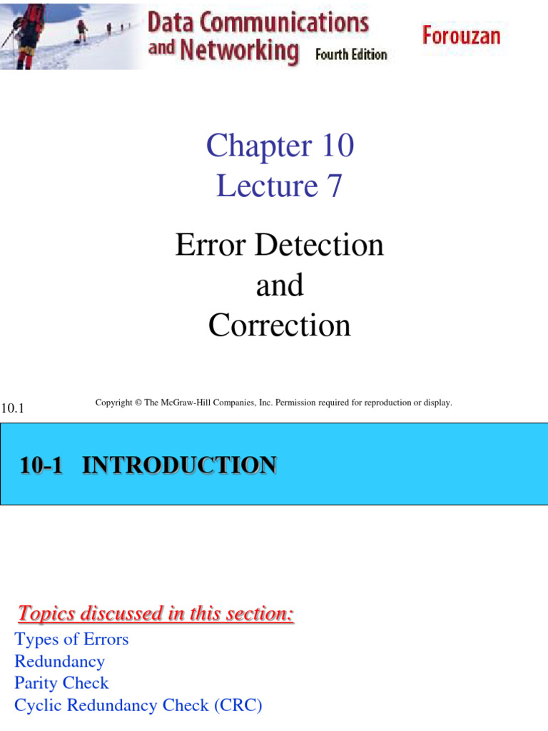 Ch10 Lecture7 Error Detection LIU Fall 2021 | PDF | Error Detection And Correction | Computer Data