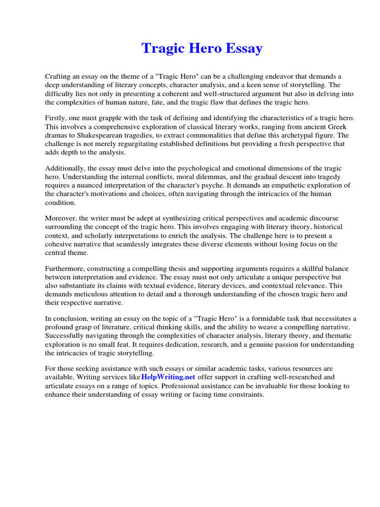 Tragic Hero Essay | PDF | Confucianism | Tragedy