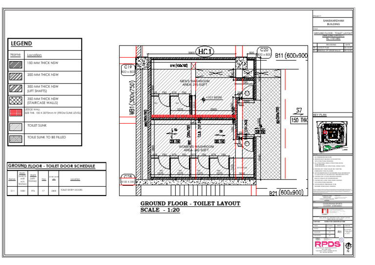 35AH_SD_RPDS_SANSKARDHAM_GROUND FLOOR TOILET DETAIL_R1_05.12.2023 | PDF