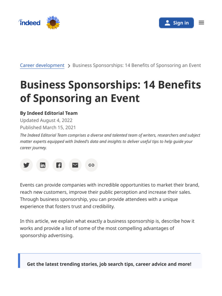 14 Benefits of Event Sponsorship | PDF | Brand | Target Audience