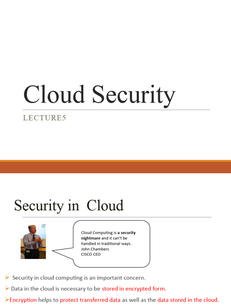 Lecture 4 - Cloud Security | Download Free PDF | Cloud Computing | Security