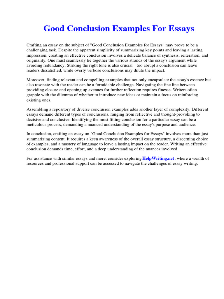 Good Conclusion Examples For Essays | PDF | Julius Caesar