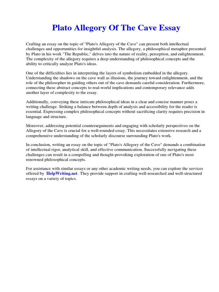 Plato Allegory of The Cave Essay | PDF | Xbox | Xbox 360