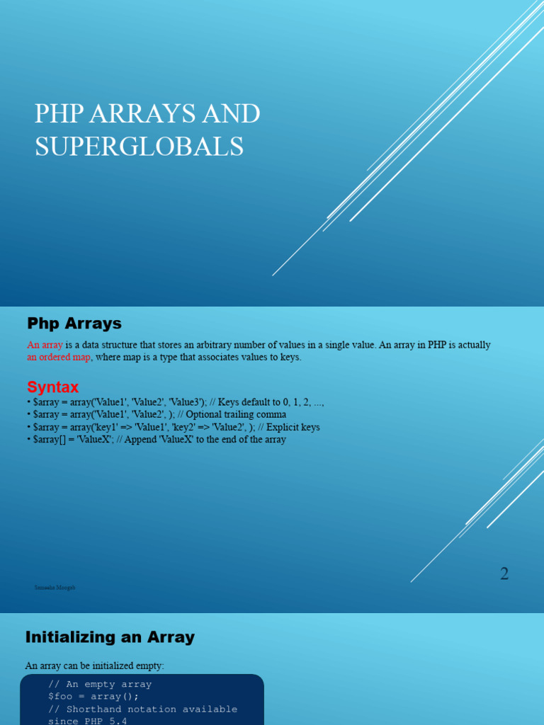 2.Php Arrays and Superglobals | PDF | Php | Http Cookie