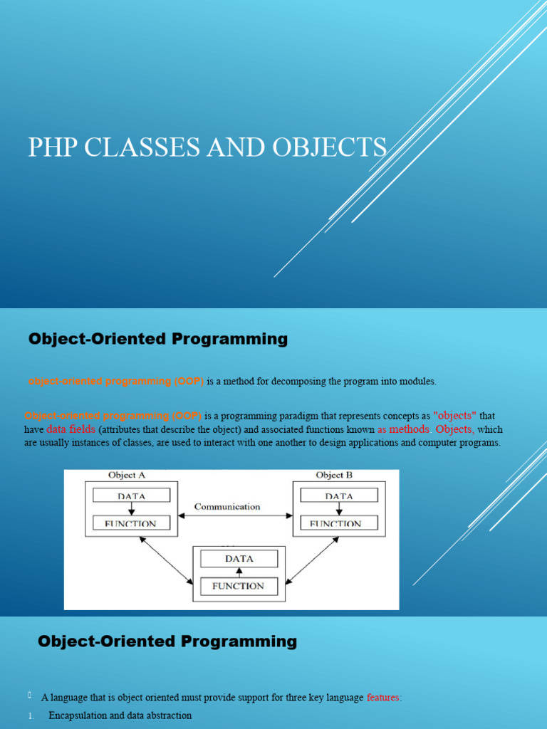3php Classes And Objects Pdf Object Oriented Programming Class Computer Programming 