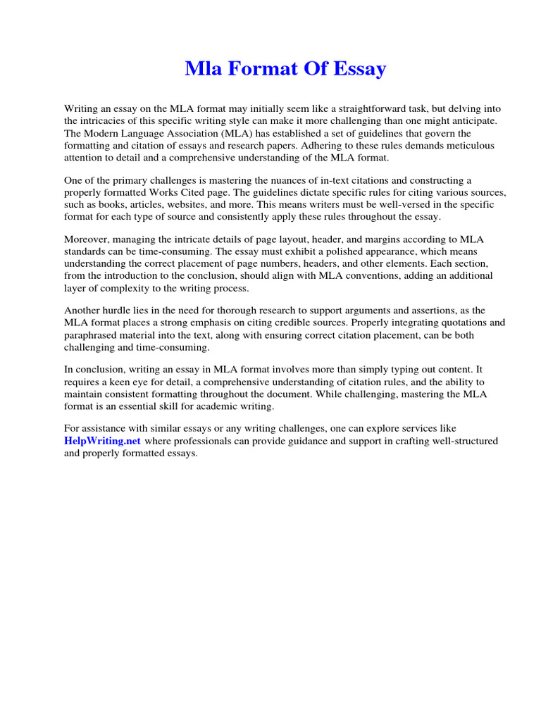 Mla Format of Essay | PDF | Educational Assessment | Juvenile Court