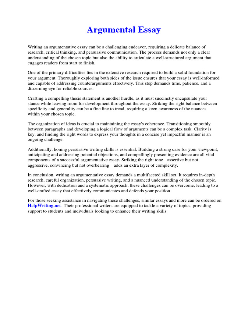 Argumental Essay | Download Free PDF | Essays | Thought
