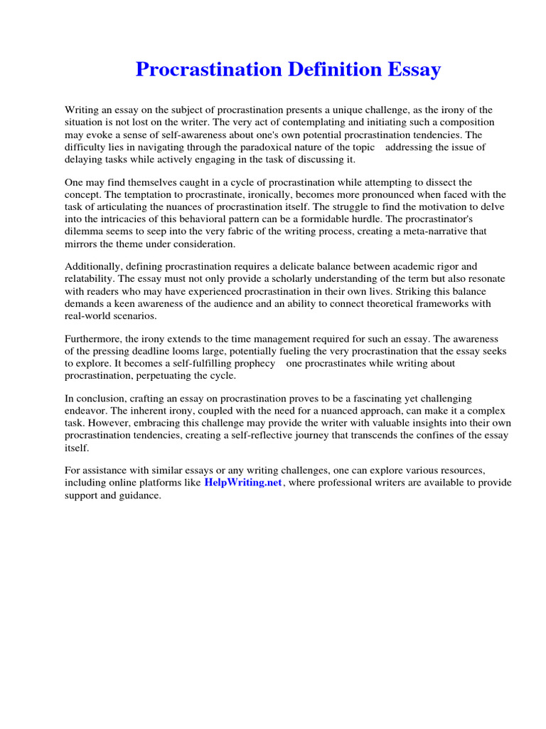 Procrastination Essay Insights | PDF | Taxes | Procrastination