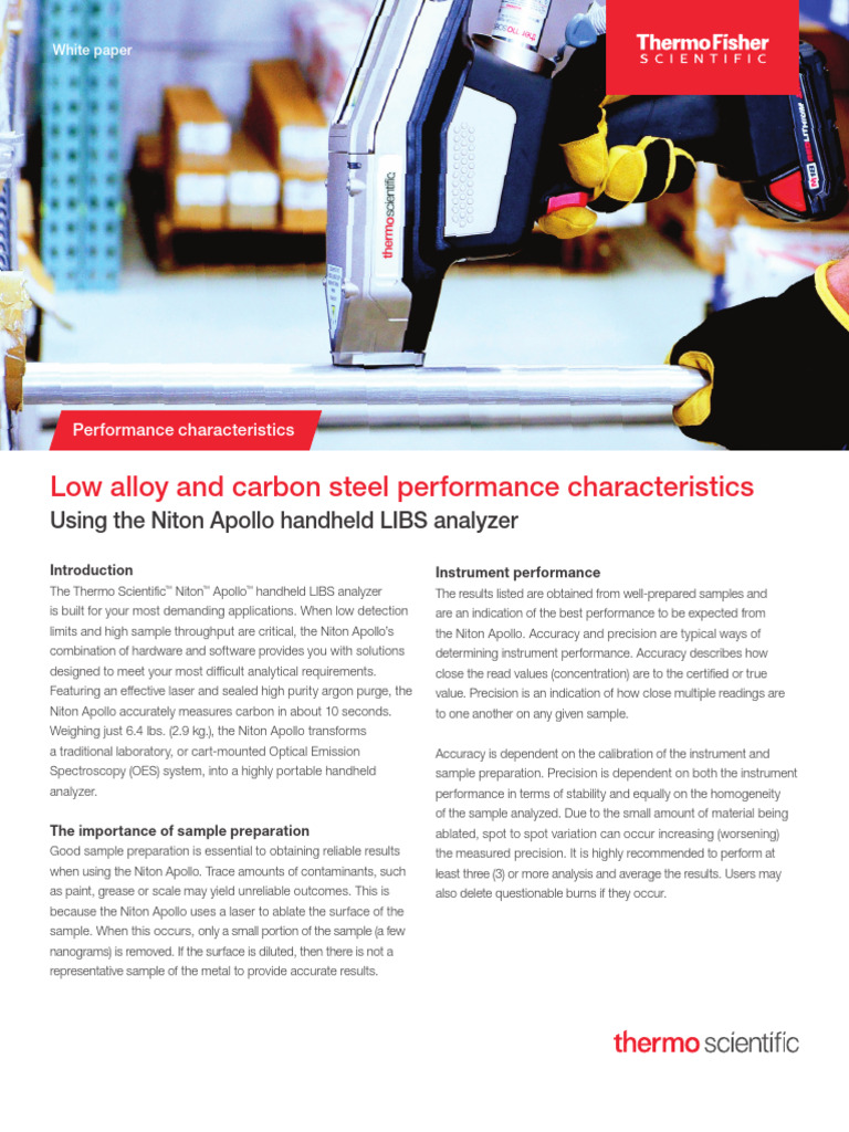 Apollo LIBS - Performance-Low Alloy and Carbon Steel | PDF | Detection ...