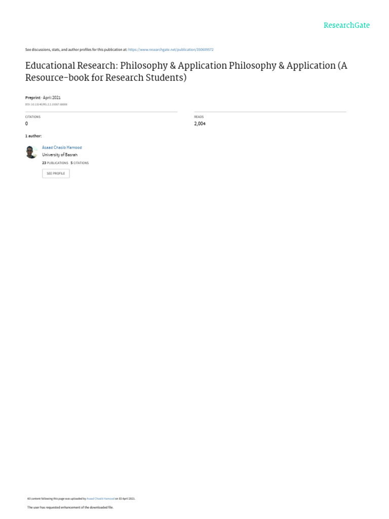 Educational Research Philosophy Application | PDF | Methodology ...