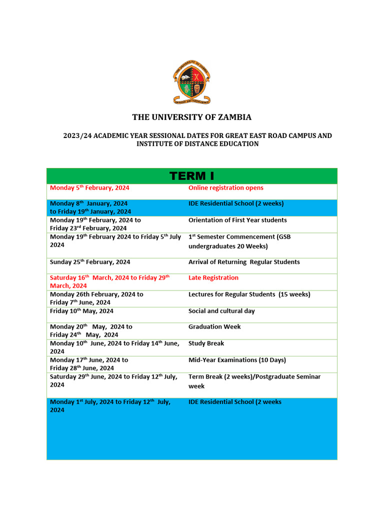 Approved 2023 Academic Year Sessional Dates | PDF