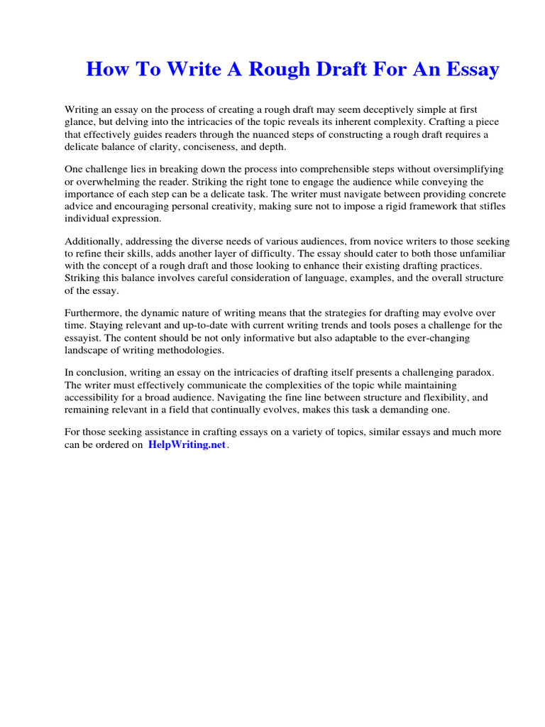 How To Write A Rough Draft For An Essay | PDF | Social Science