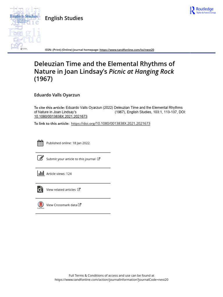 Deleuzian Time and Picnic | PDF | Gilles Deleuze