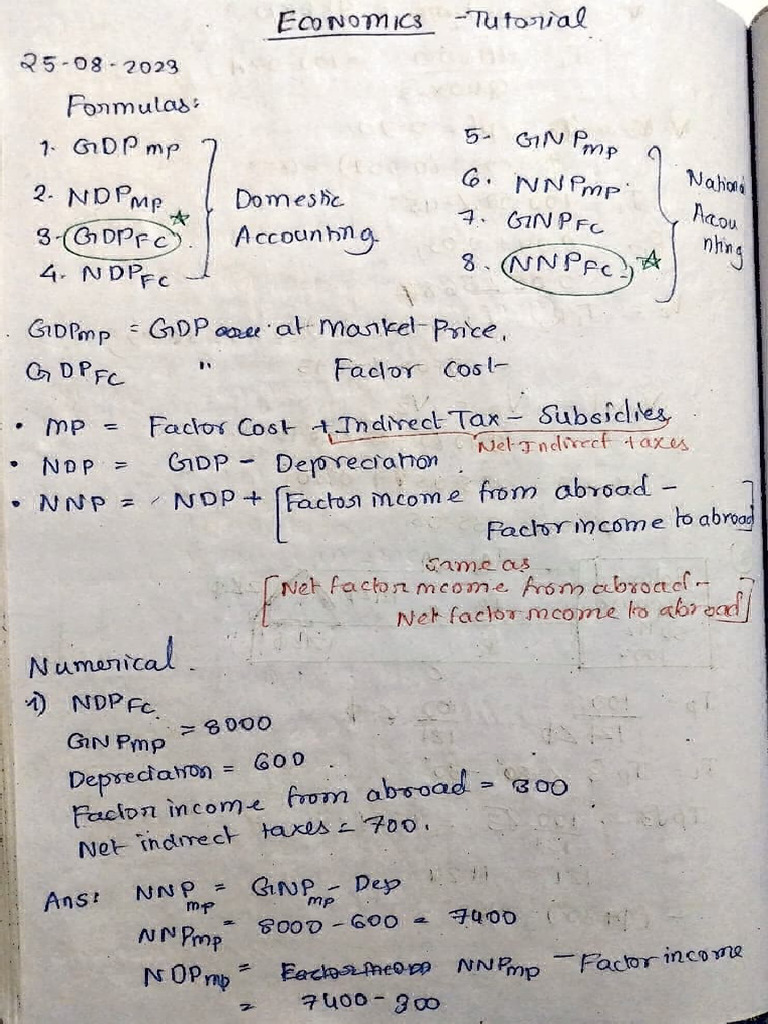 Economics Tutorial Notes | PDF | Income | Economic Data