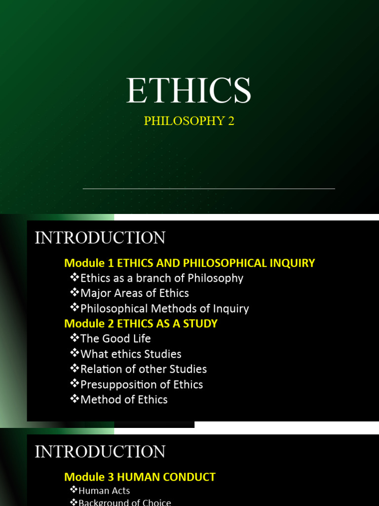 Ethics Module 1 | PDF | Epistemology | Morality