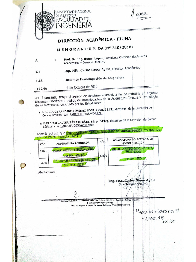 Memorandum Da 310-2018 | PDF