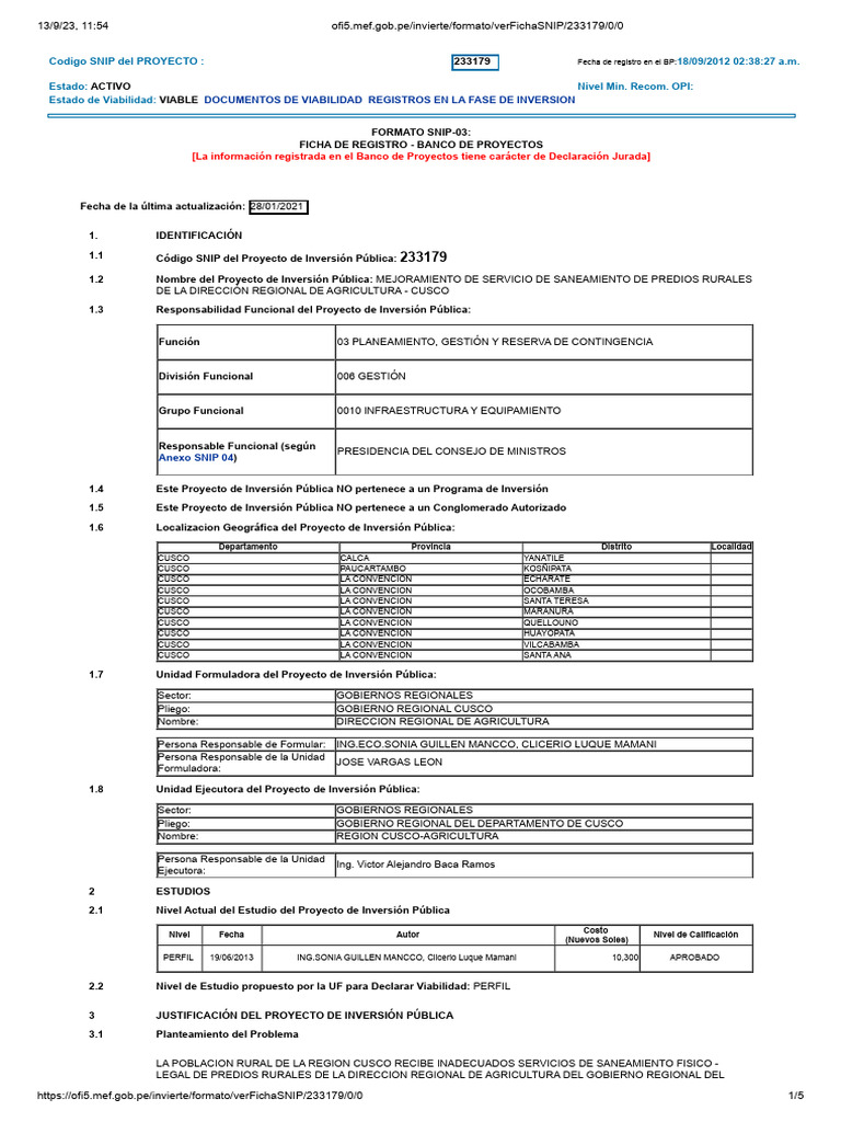 Ficha Snip | PDF | Compartir (Finanzas) | Precios