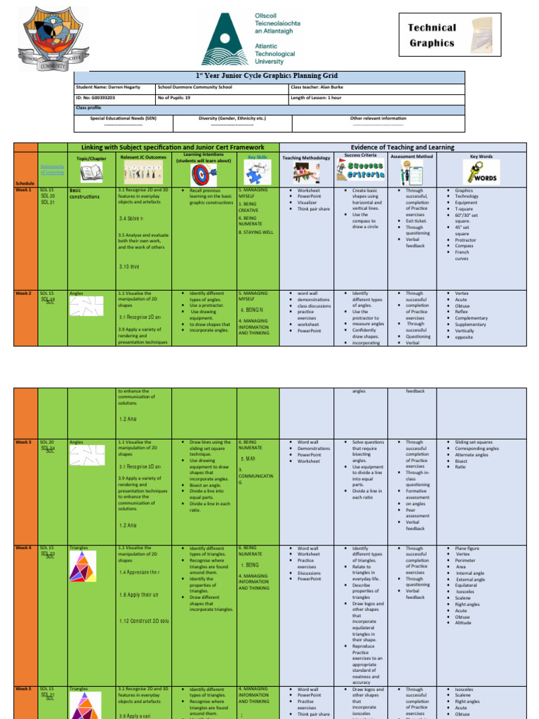 Graphics Planning Grid 1st Years | PDF | Triangle | Geometric Shapes
