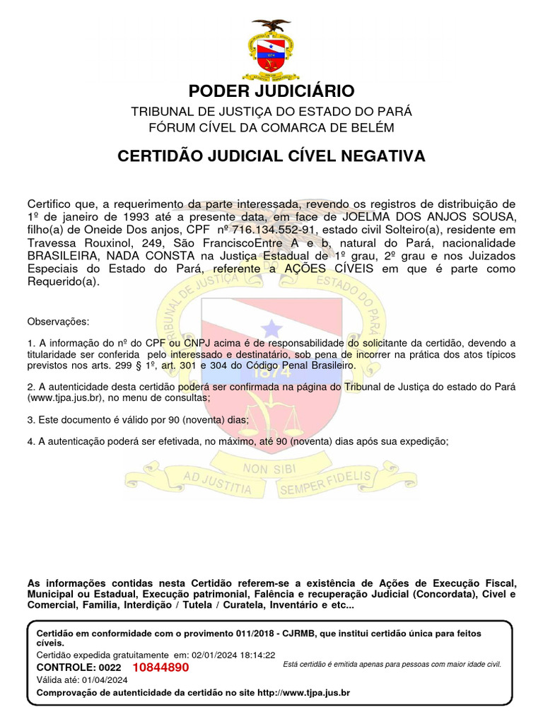 Antecedentes Tjpa Jo - 2024 | PDF