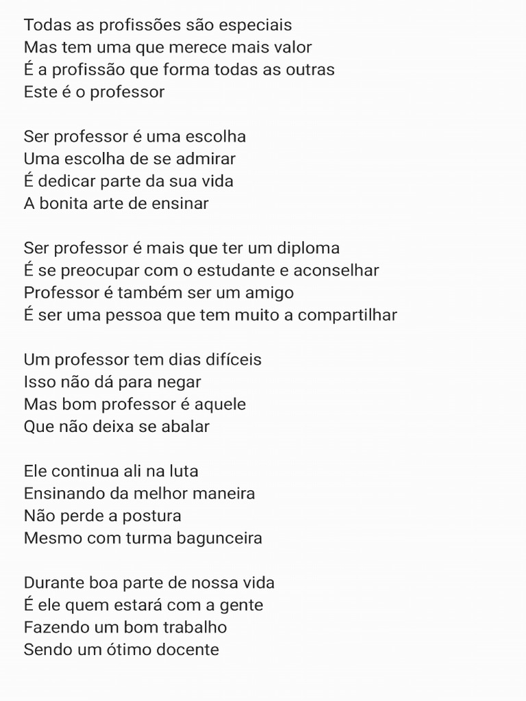 Poema Dia Dos Professores | PDF