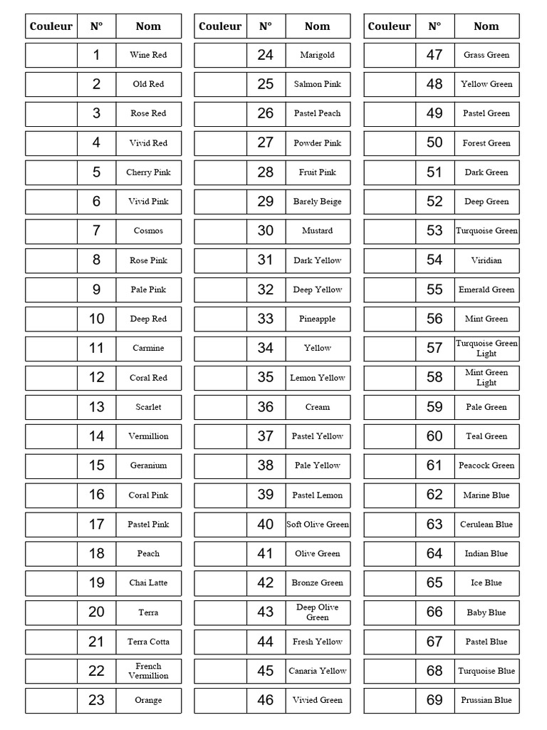 Nuancier Twinmarkers Decotime Action (1) | PDF | Blue | Image Processing
