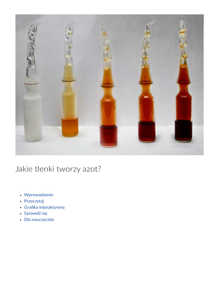Jakie Tlenki Tworzy Azot | PDF