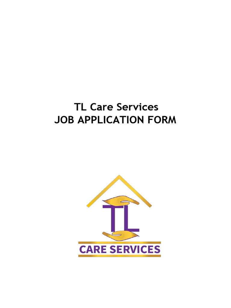 TL Care Services Job Application Form | PDF