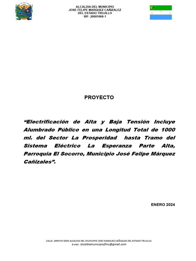 PROYECTO ElETRIFICACION DEF LAPROSPERIDAD | PDF | Luz de la calle | Presupuesto