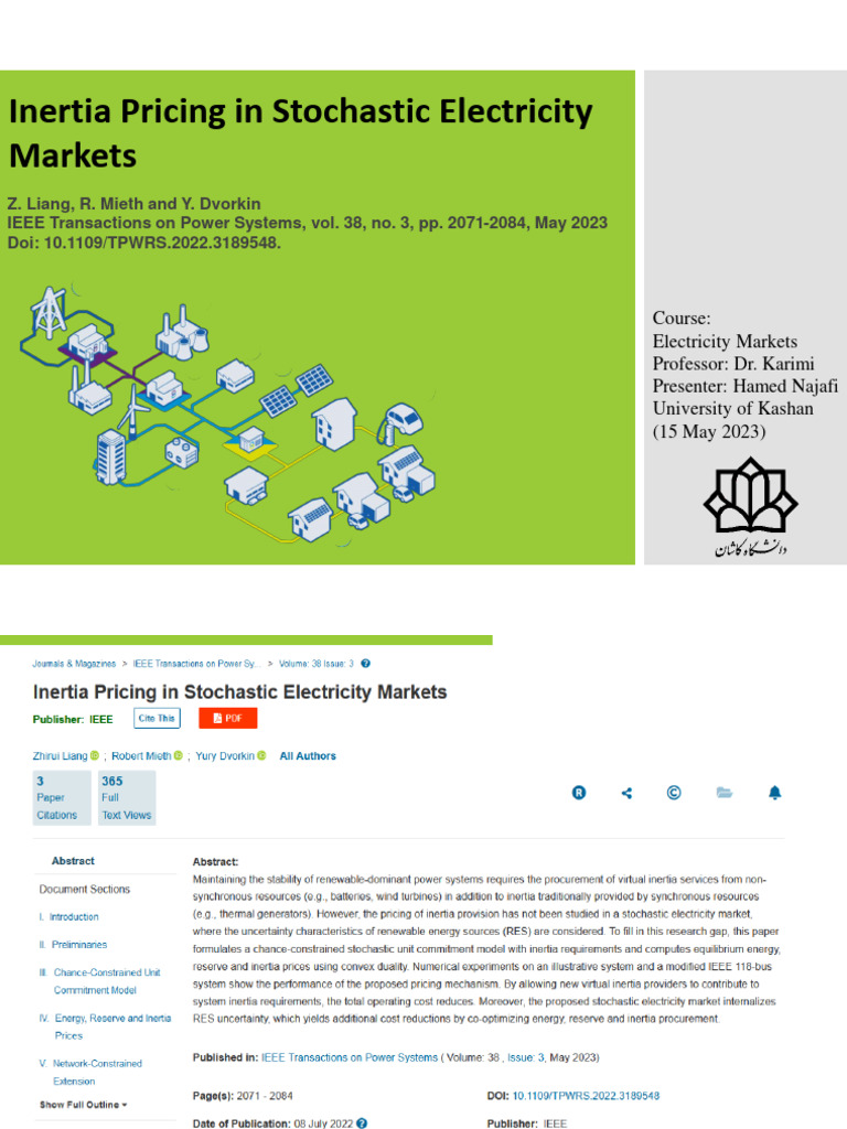 Inertia Pricing in Stochastic Electricity Market Presentation | PDF ... Inertia Pricing in Stochastic Electricity Market Presentation | PDF ...