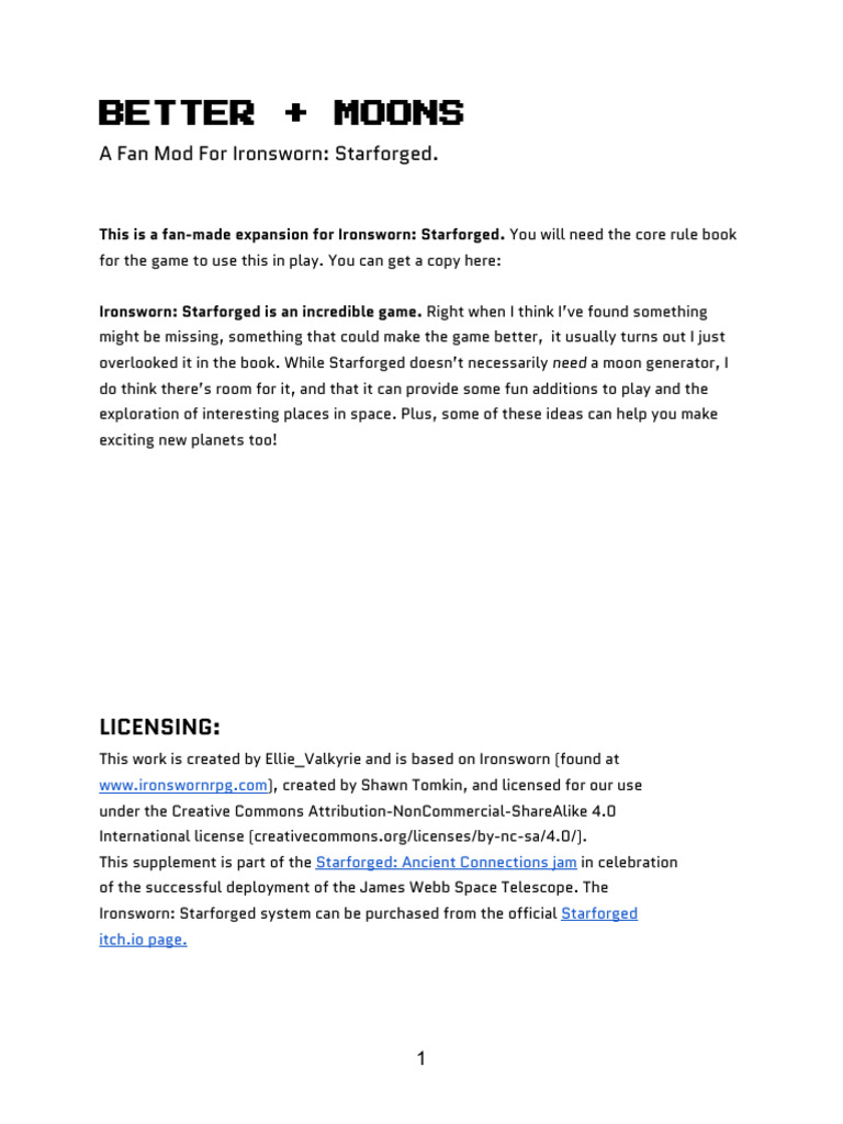 Starforged - Better + Moons Print Friendly | Download Free PDF | Natural Satellite | Moon
