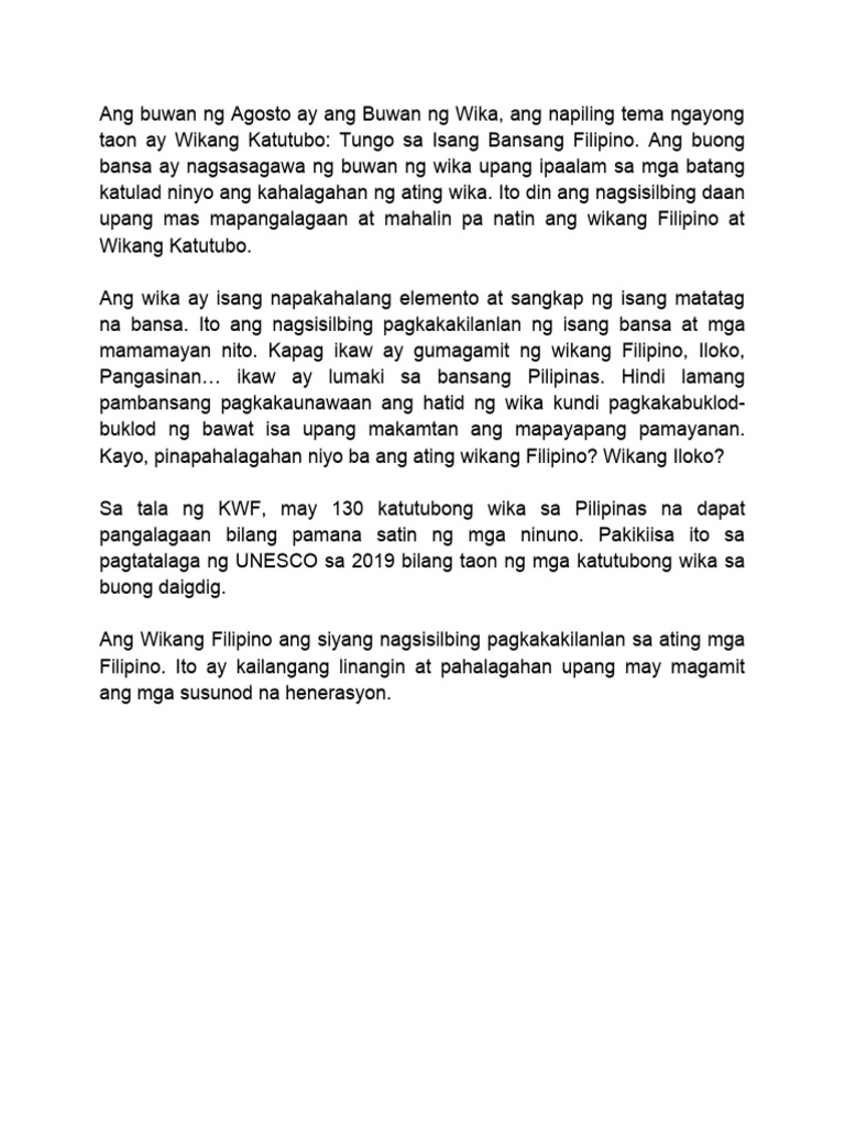 Buwan NG Wika 2023 Theme | PDF