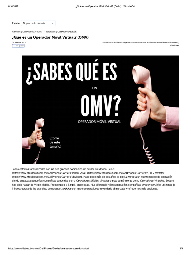 Qué es un Operador Móvil Virtual (OMV) | PDF | Teléfonos móviles ...