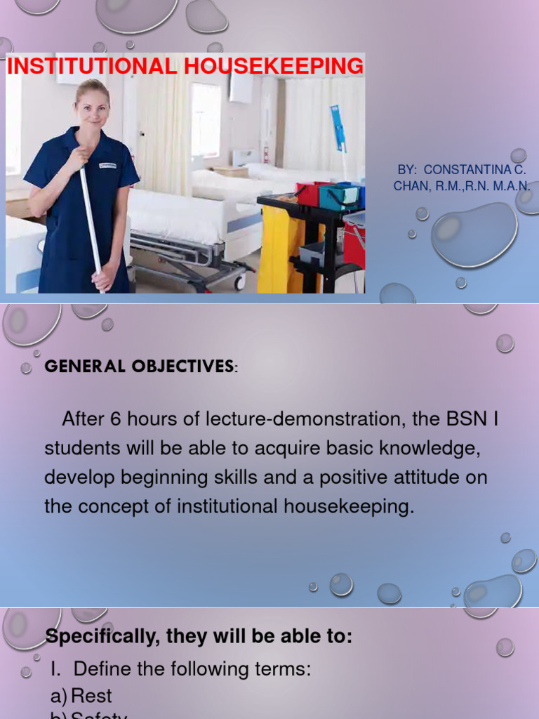 Understanding Institutional Housekeeping | PDF | Housekeeping