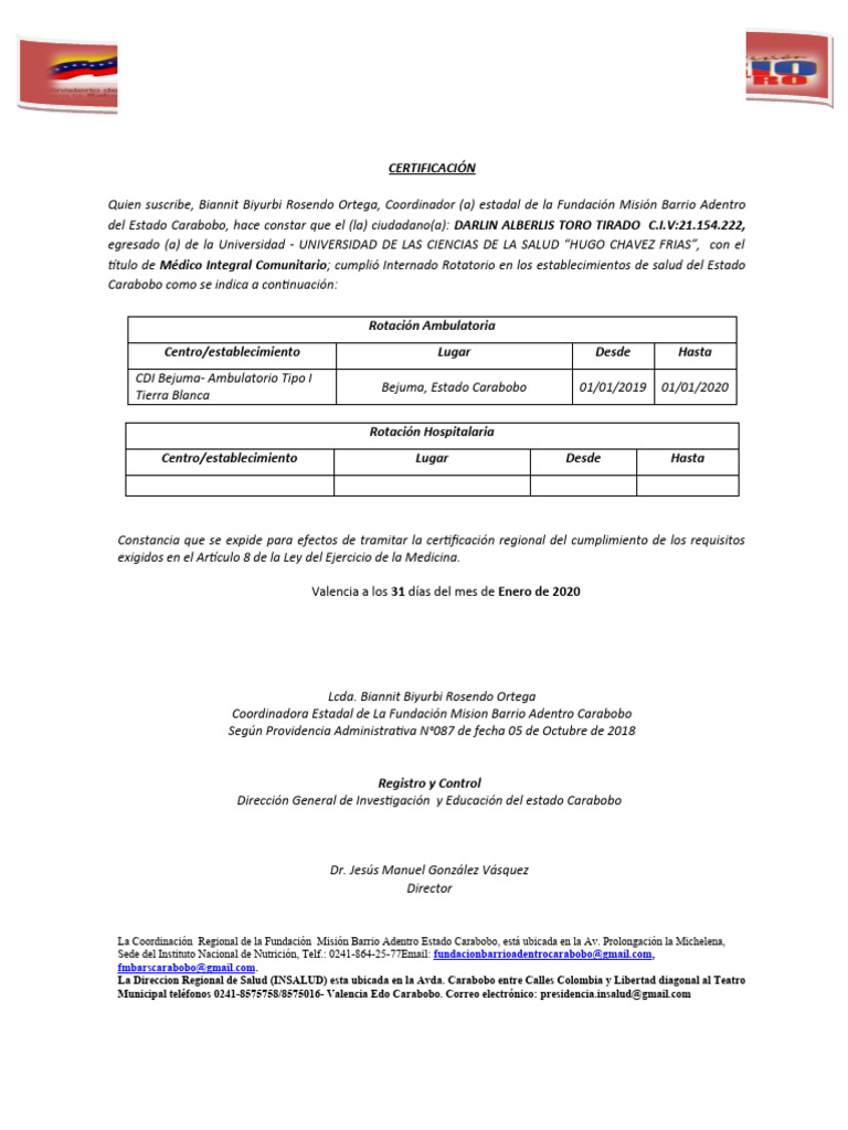 Formato Certificado Cumplimiento Articulo 8 MIC | PDF