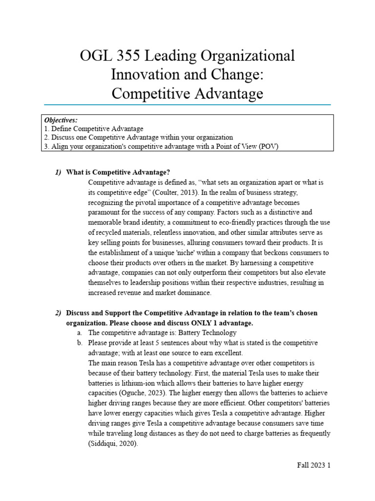 4 Comp Advantage Worksheet | PDF | Competitive Advantage | Strategic ...