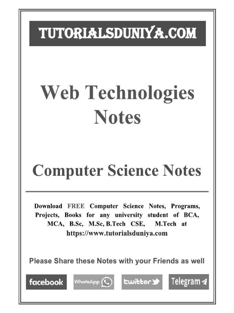 Web Technoloy Notes | PDF