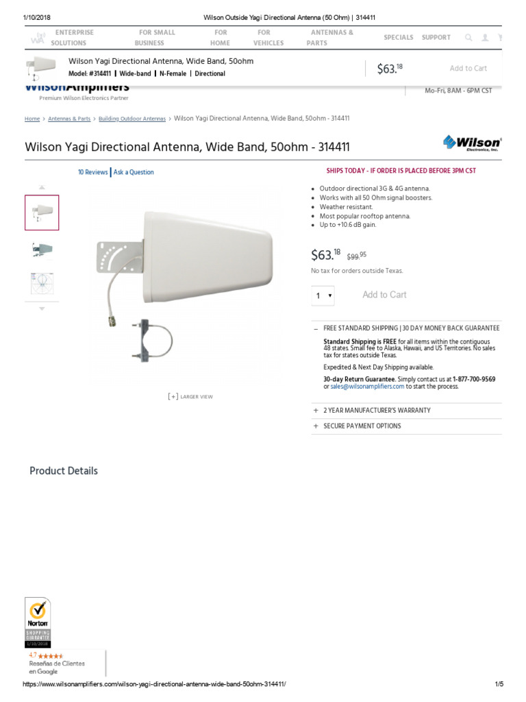 Wilson Yagi Directional Antenna 50 Ohm | PDF | Antenna (Radio ...