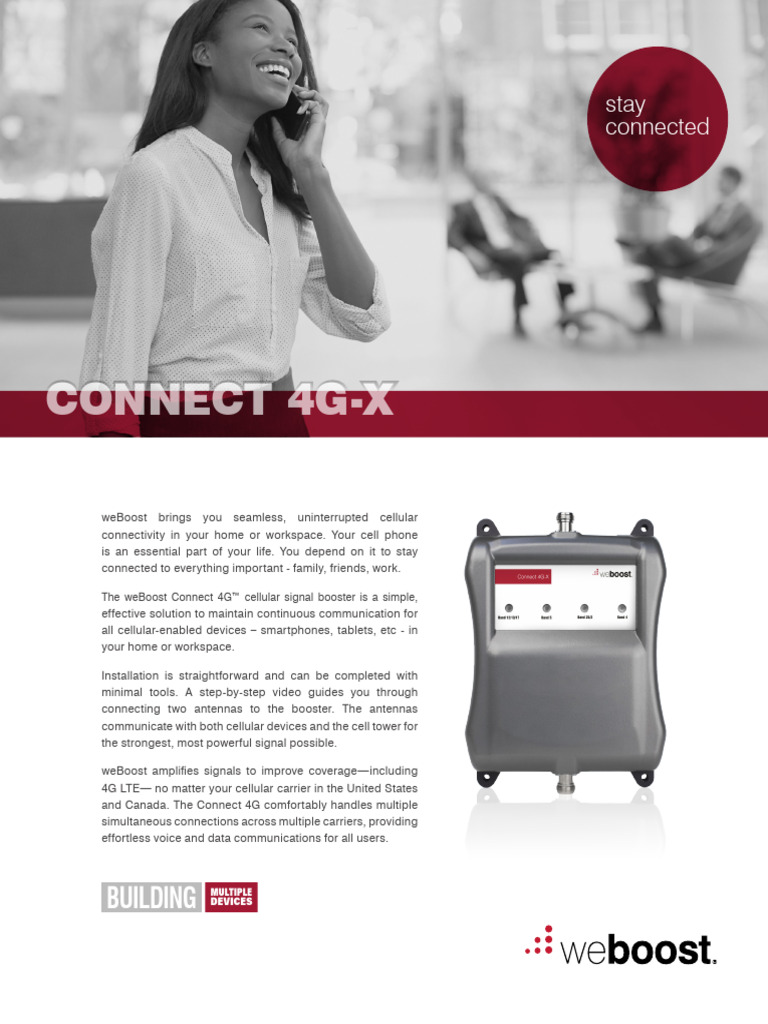 WeBoost 471104 Connect 4G X SpecSheet | PDF | Cellular Network | 4 G
