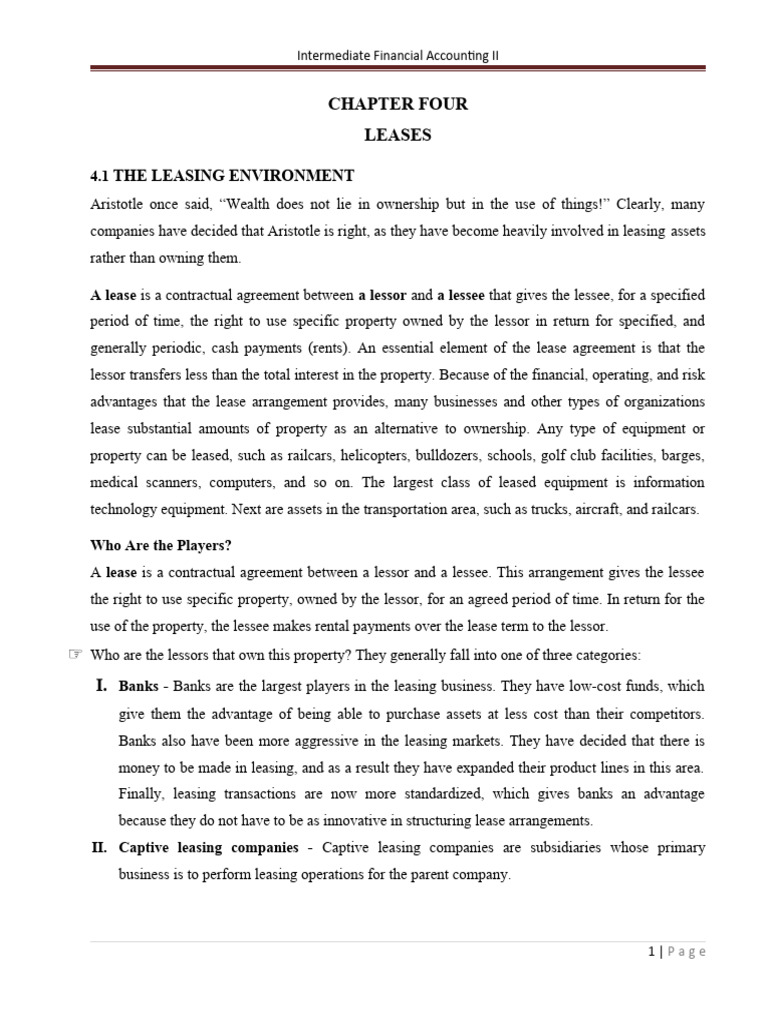 Chapter 4- Lease | PDF | Lease | Depreciation