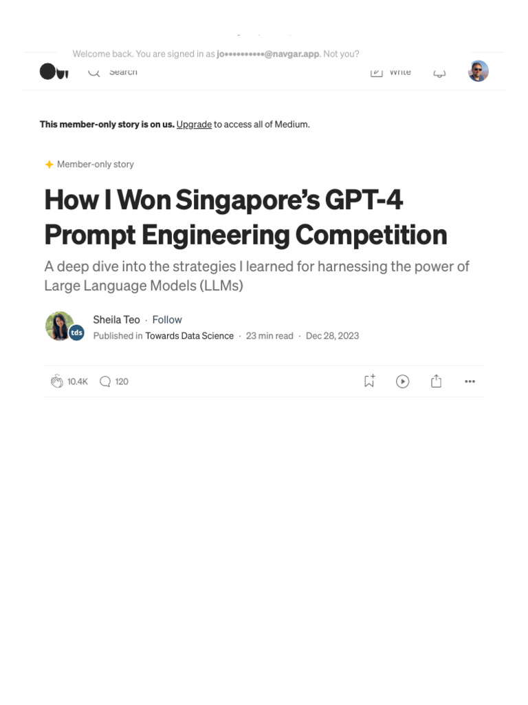13-How I Won Singapore's GPT-4 Prompt Engineering Competition - by Sheila Teo - Dec, 2023 ...