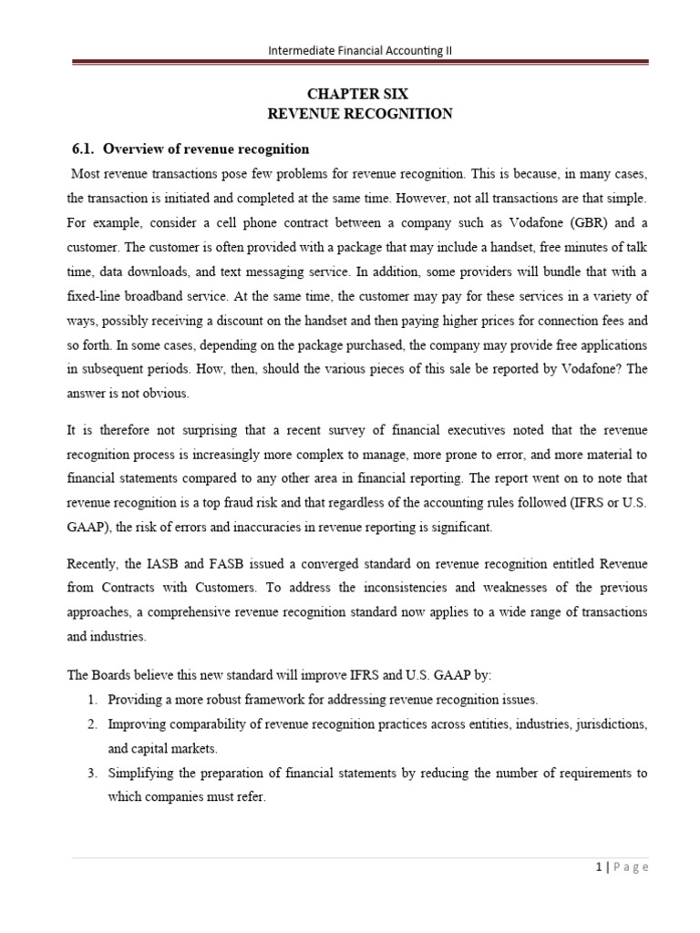 Chapter 6 - Revenue Recognition | PDF | Revenue | Prices