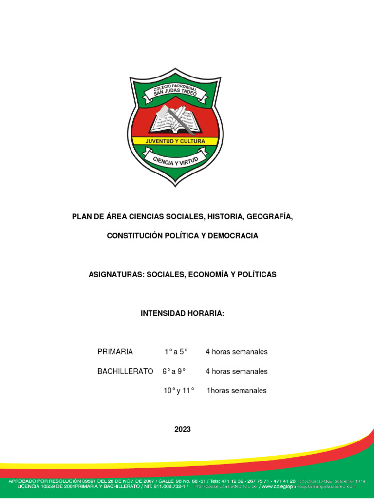 Plan de Area de Historia | PDF | Educación primaria | Conocimiento