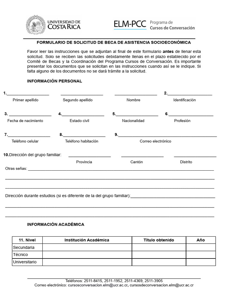 Formulario Solicitud de Beca de Atención Socioeconómica | PDF | Pensión ...