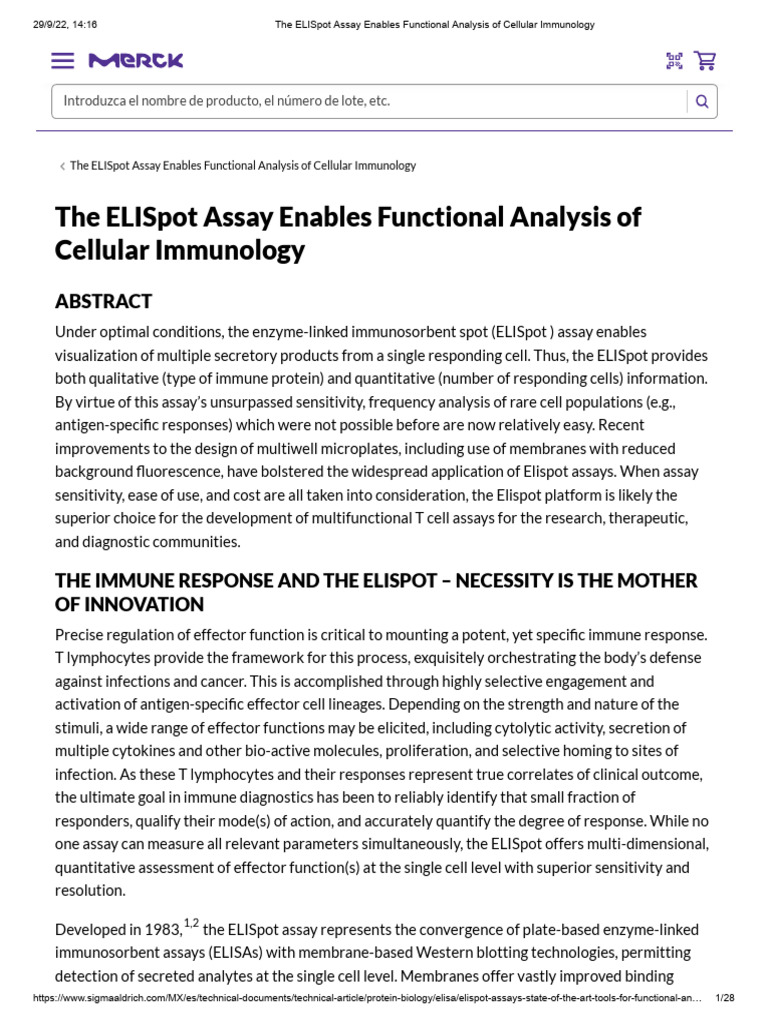 The ELISpot Assay | PDF | Assay | Elisa